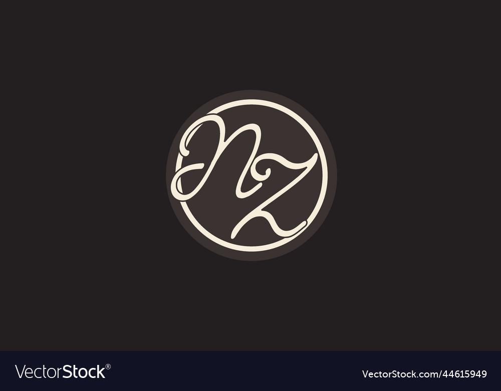 Initial letter nz monogram logo with simple Vector Image Initial letter nz monogram logo with simple Vector Image