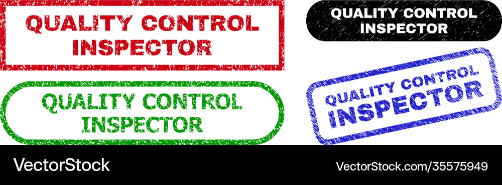 Quality control inspector rectangle seals using Vector Image