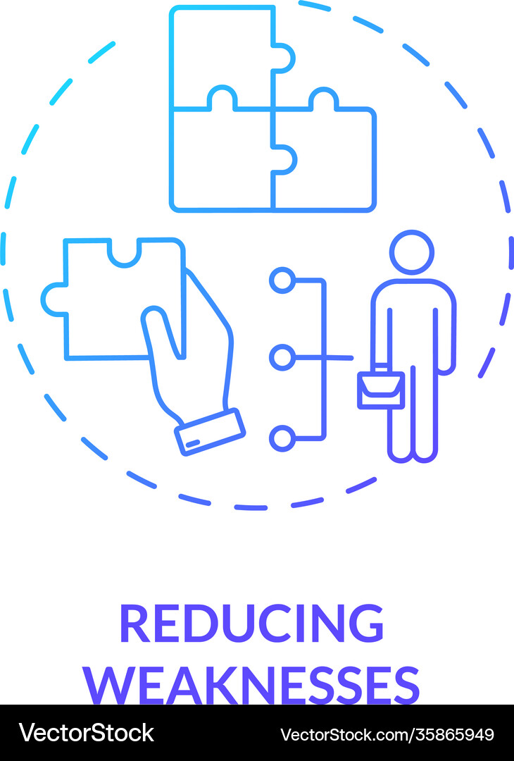 Reducing weakness concept icon Royalty Free Vector Image