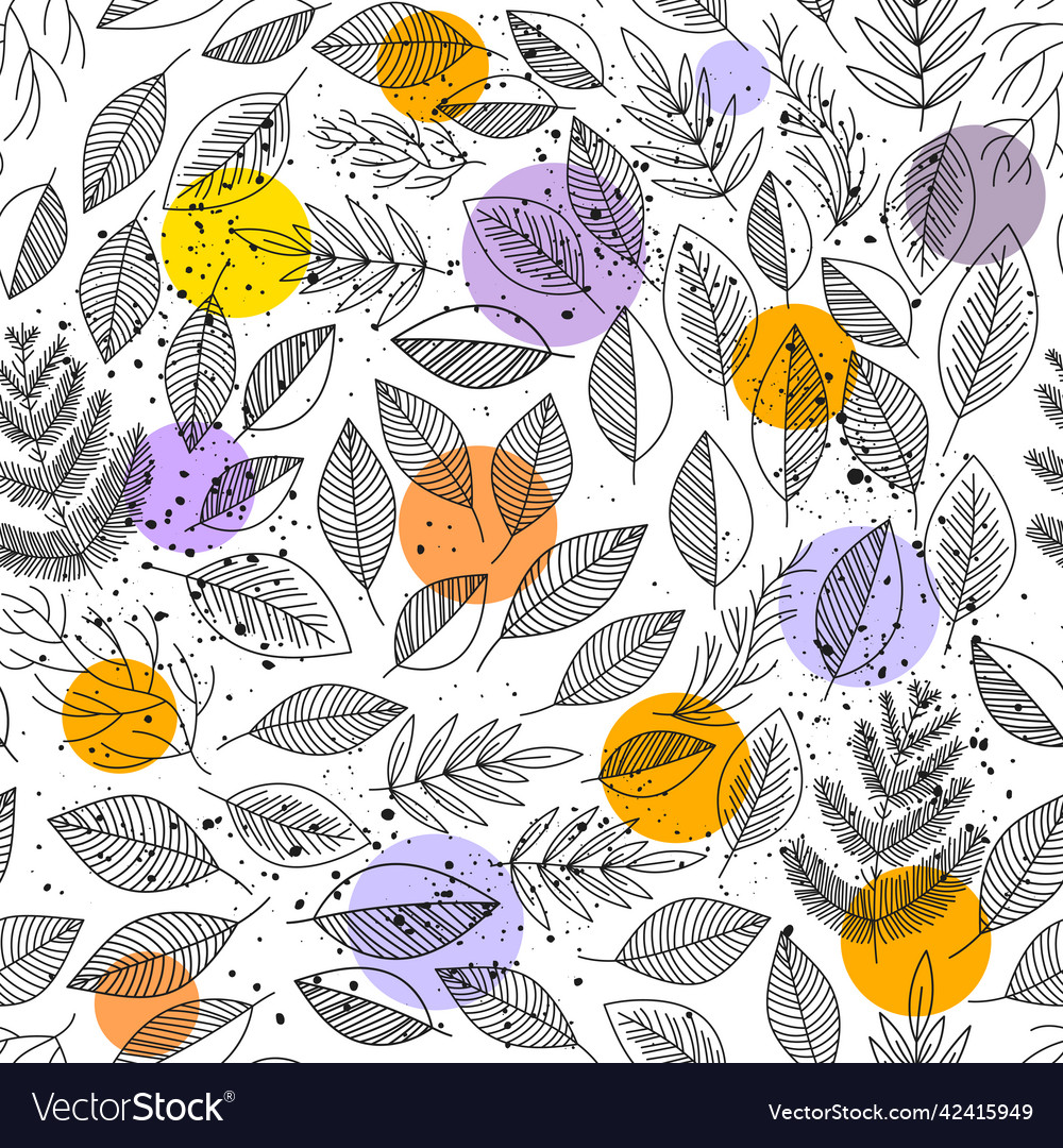 Seamless pattern leafs Royalty Free Vector Image