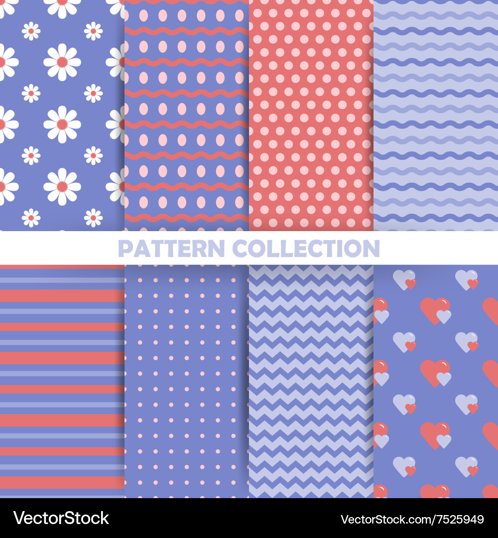 Set seamless patterns in retro style Royalty Free Vector