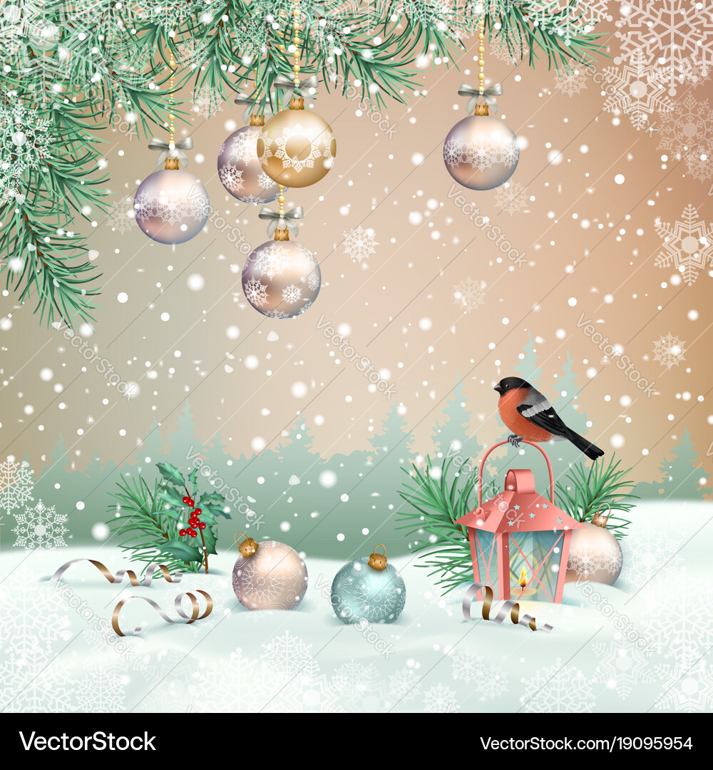 Christmas landscape Royalty Free Vector Image - VectorStock