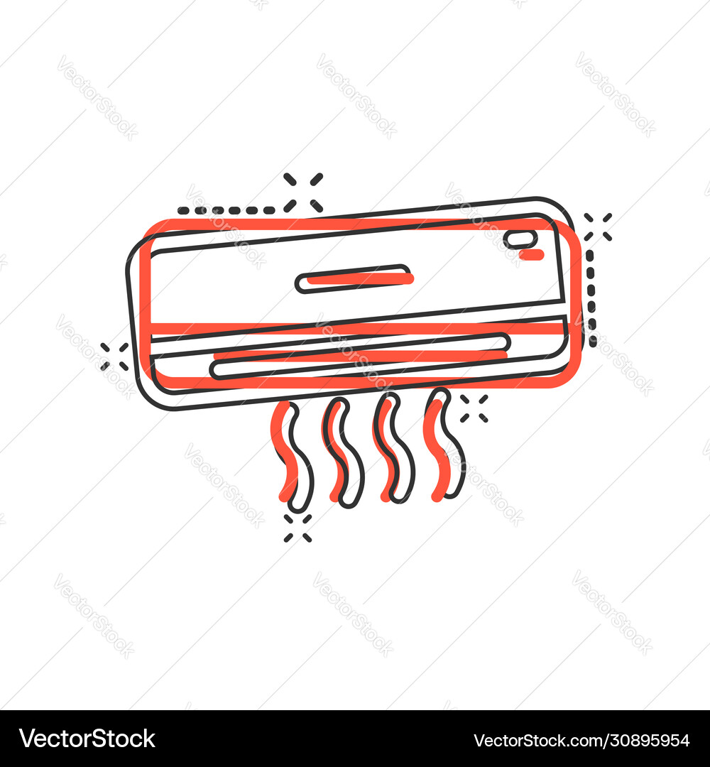 Conditioner icon in comic style cooler cartoon Vector Image
