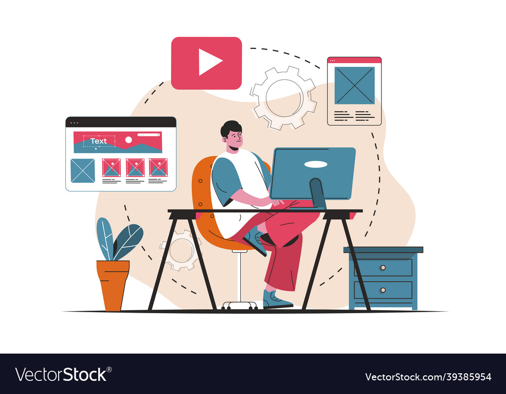 Content manager concept isolated creation Vector Image Content manager concept isolated creation Vector Image
