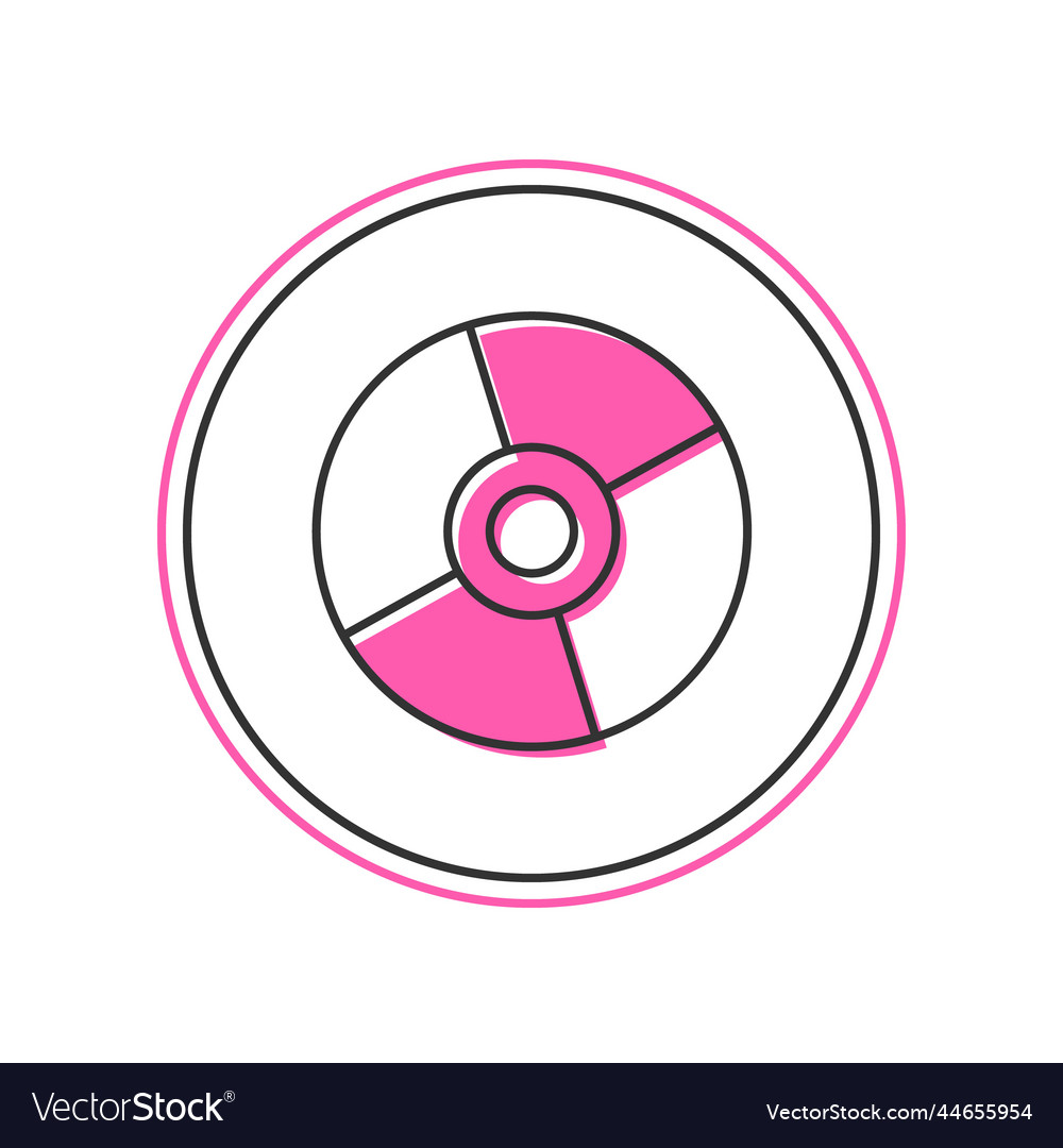 Filled Outline Cd Or Dvd Disk Icon Isolated Vector Image