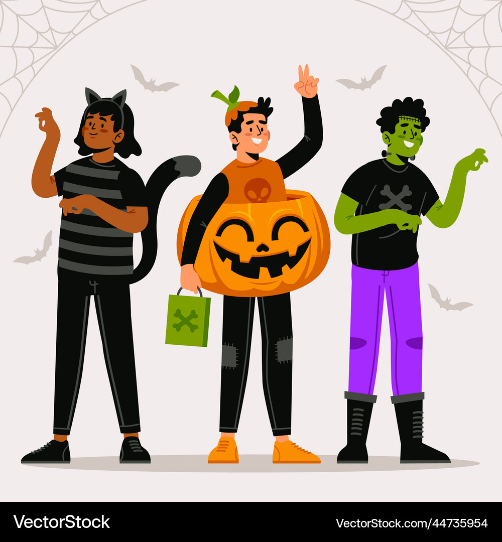 Flat halloween collection design Royalty Free Vector Image