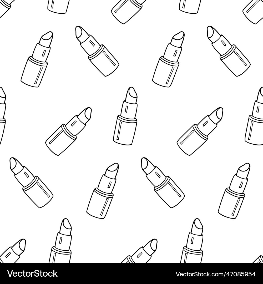 Lipstick outline pattern Royalty Free Vector Image
