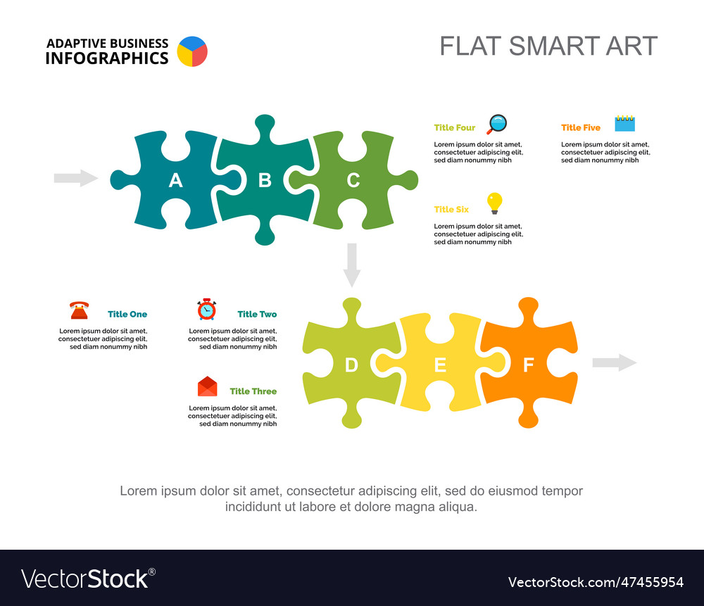 Six elements model slide template Royalty Free Vector Image