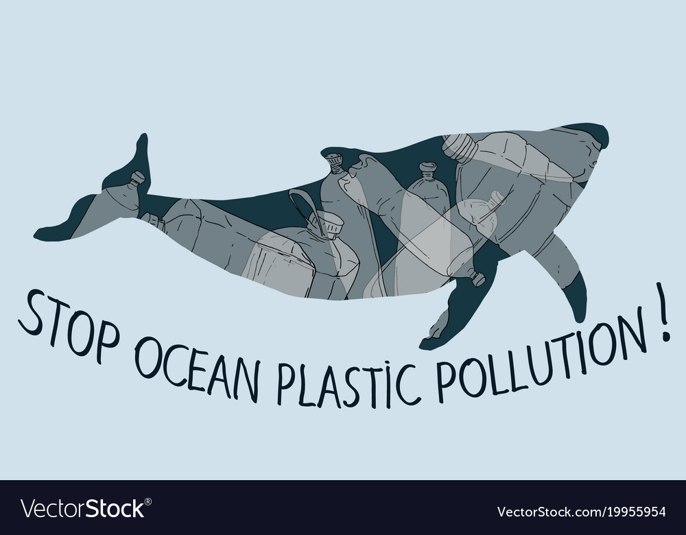 Stop Trashing Our Ocean Royalty Free Vector Image