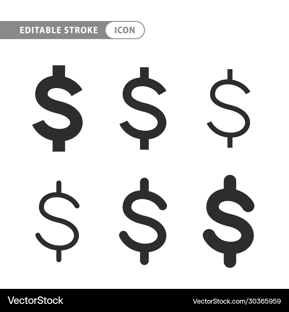 American dollar currency or dollar symbol flat Vector Image
