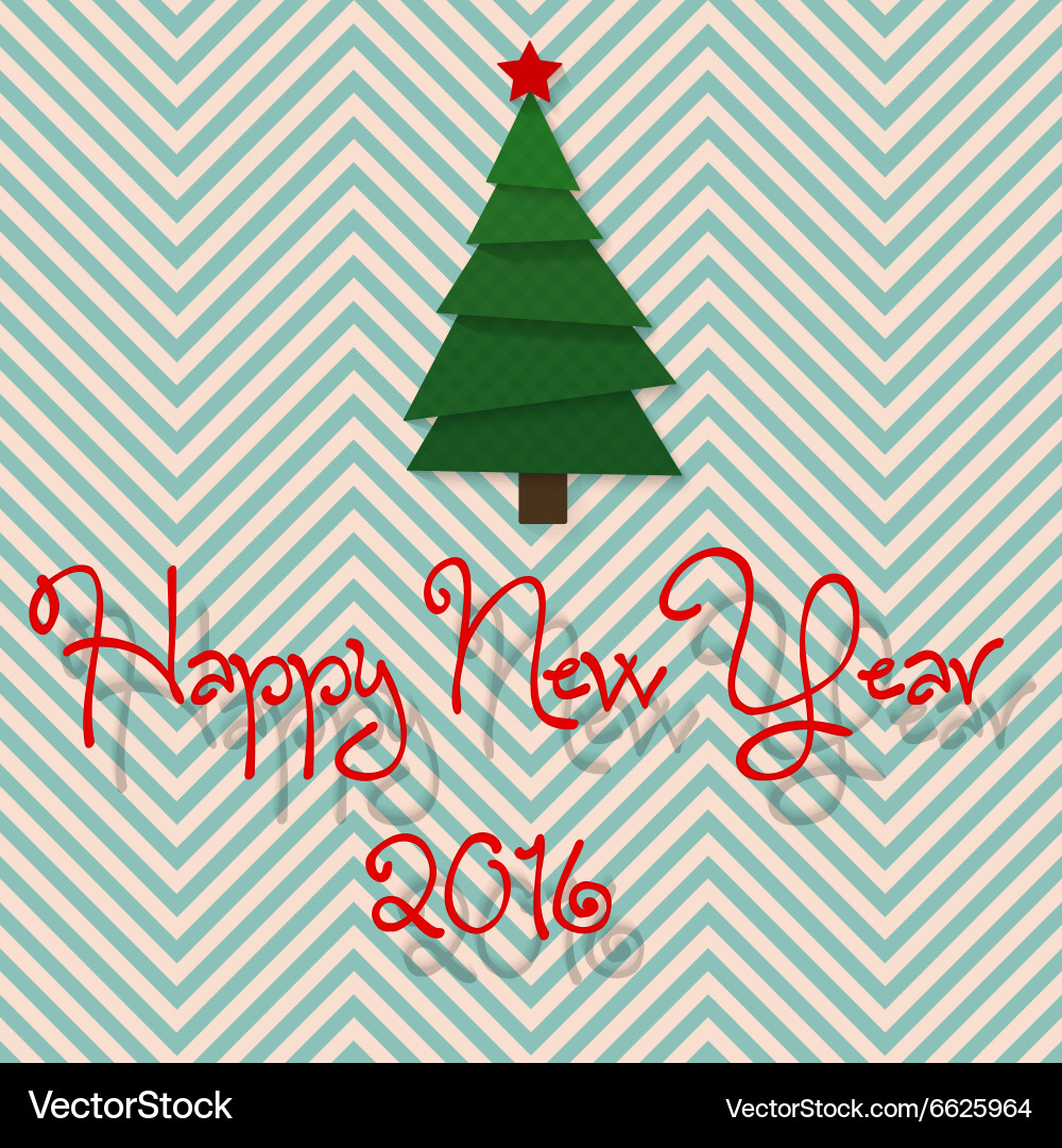 2016 modern design christmas tree happy new year Vector Image