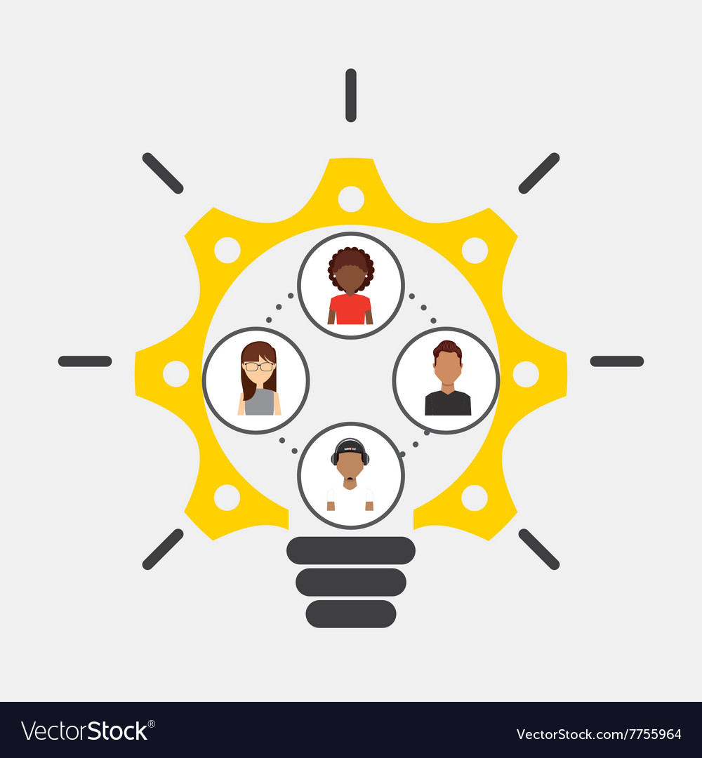 Collaborative concept design Royalty Free Vector Image