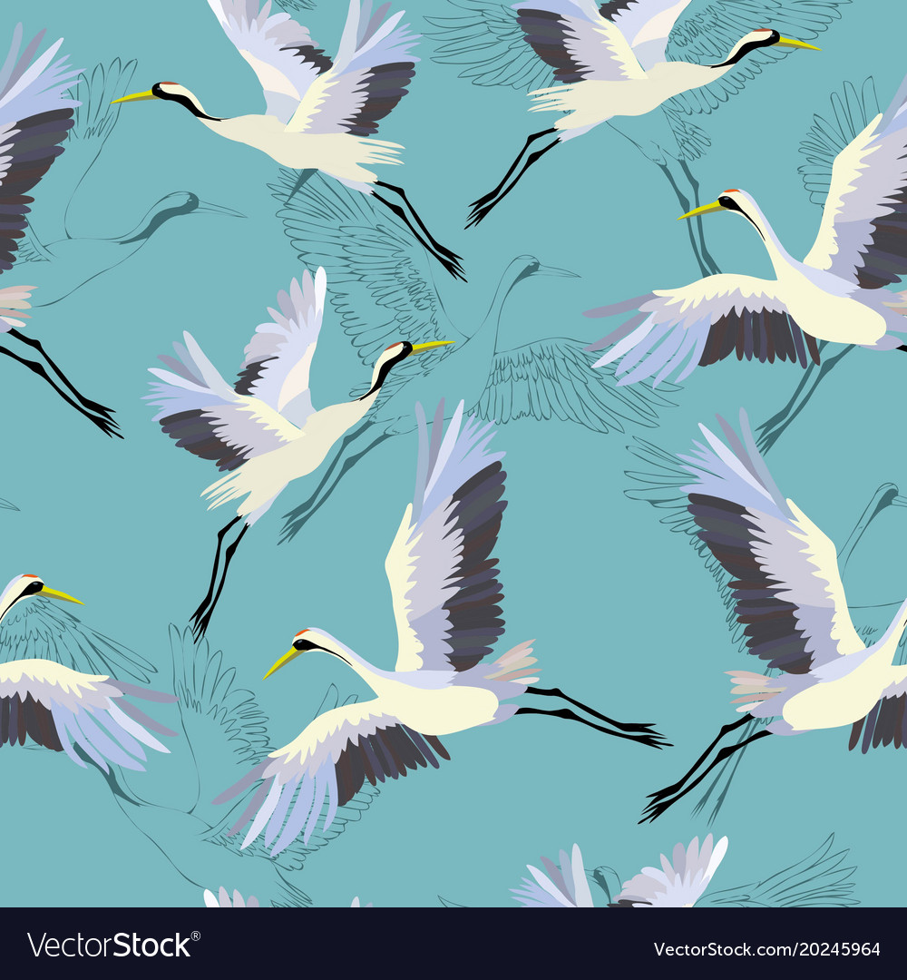 Crane pattern Royalty Free Vector Image - VectorStock