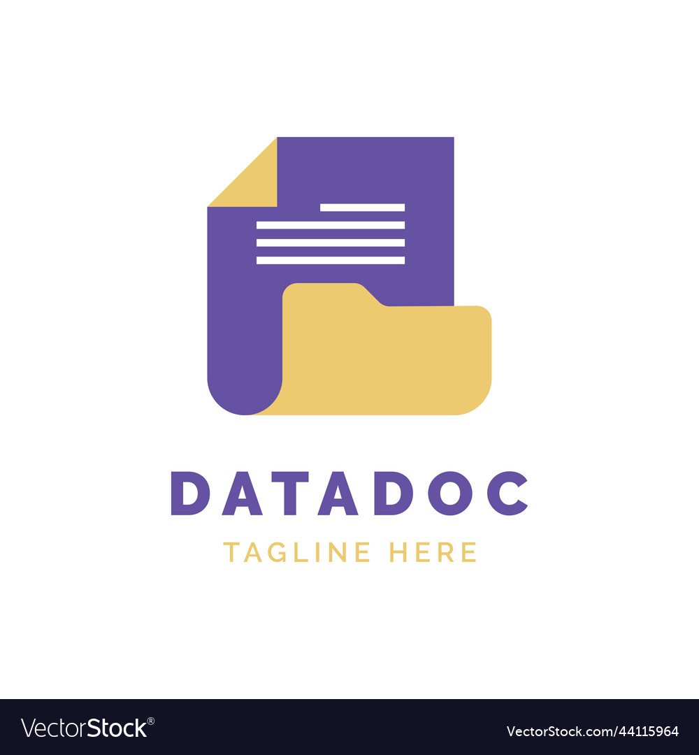 Data doc file logo design Royalty Free Vector Image Data doc file logo design Royalty Free Vector Image