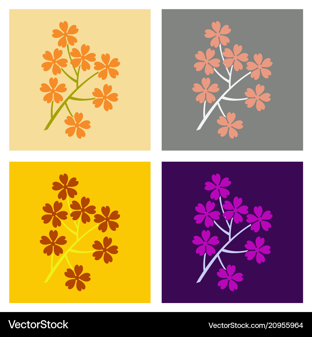 Floral Flat Style Backgrounds Royalty Free Vector Image