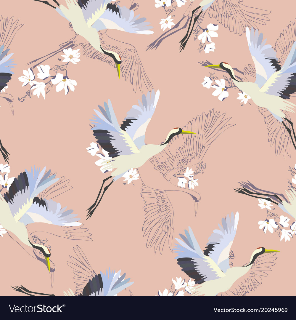 Crane pattern Royalty Free Vector Image - VectorStock