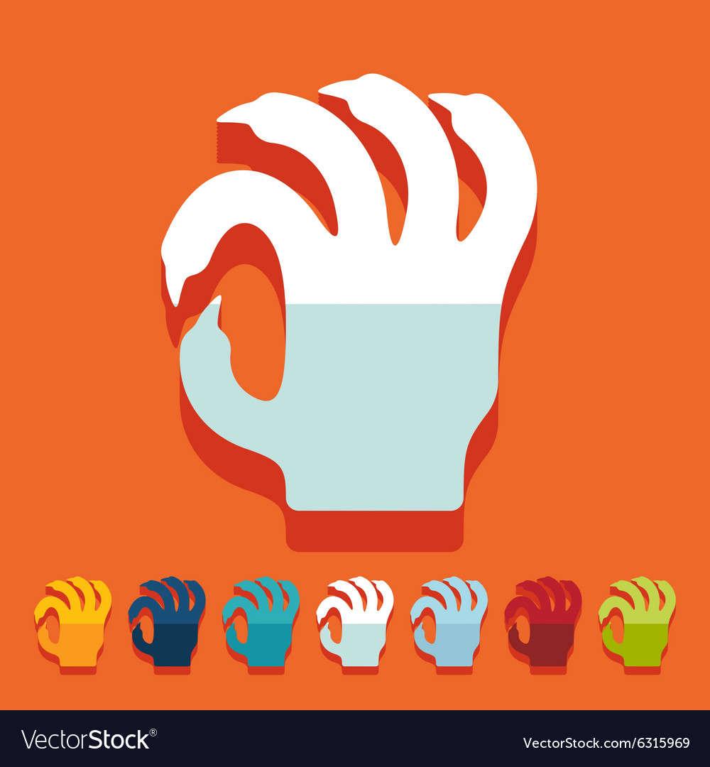 Flat design hand Royalty Free Vector Image - VectorStock