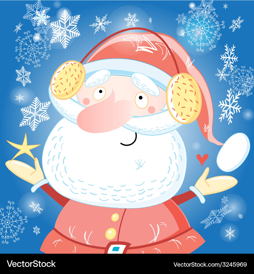 Funny portrait santa claus Royalty Free Vector Image