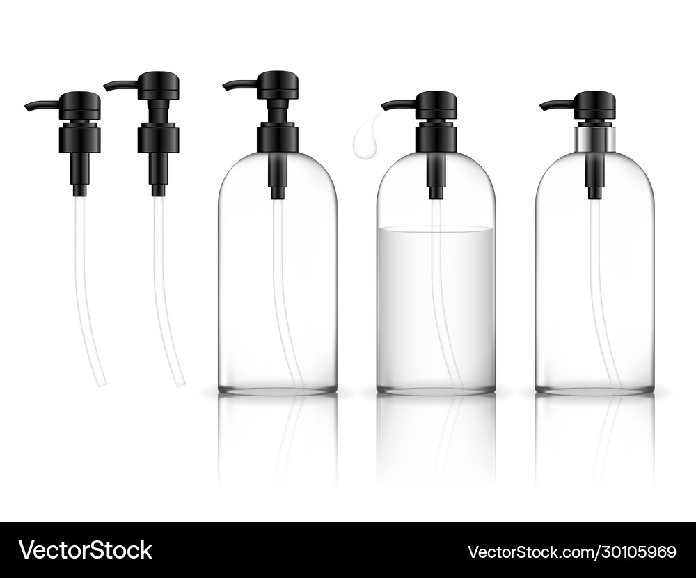 Transparent bottle with dispenser pump Royalty Free Vector