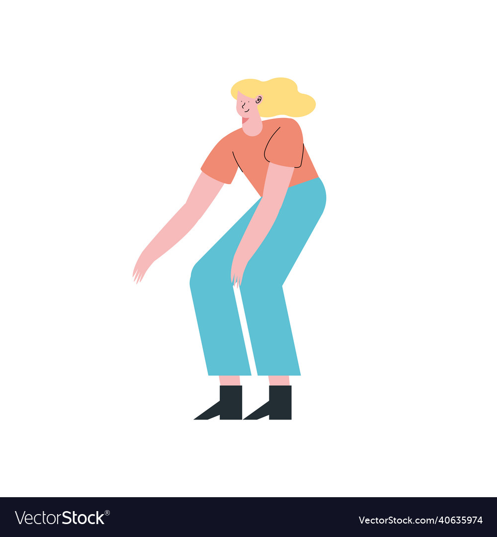 Blond Woman Bending Down Royalty Free Vector Image