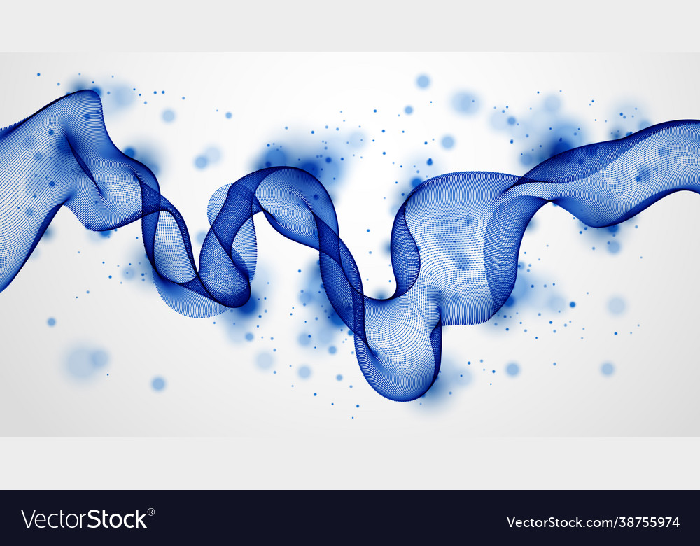Dynamic particles sound wave flowing dotted Vector Image Dynamic particles sound wave flowing dotted Vector Image