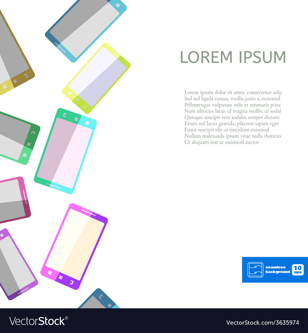 Flat smartphones pattern background Royalty Free Vector