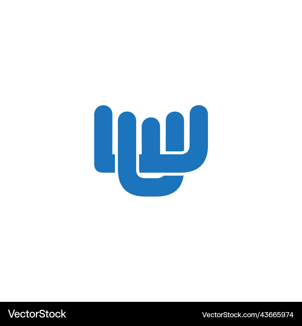 Letter wu abstract linked logo Royalty Free Vector Image
