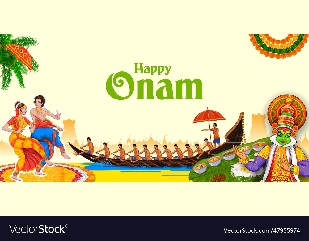 Onam celebration background for happy Royalty Free Vector