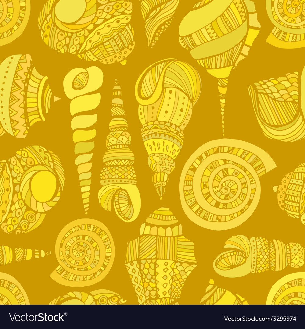 Seashell seamless pattern Royalty Free Vector Image