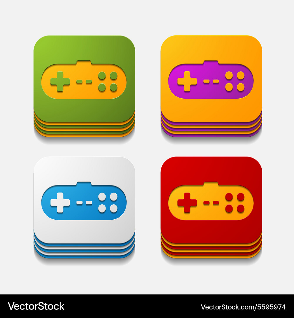 Square button joystick Royalty Free Vector Image