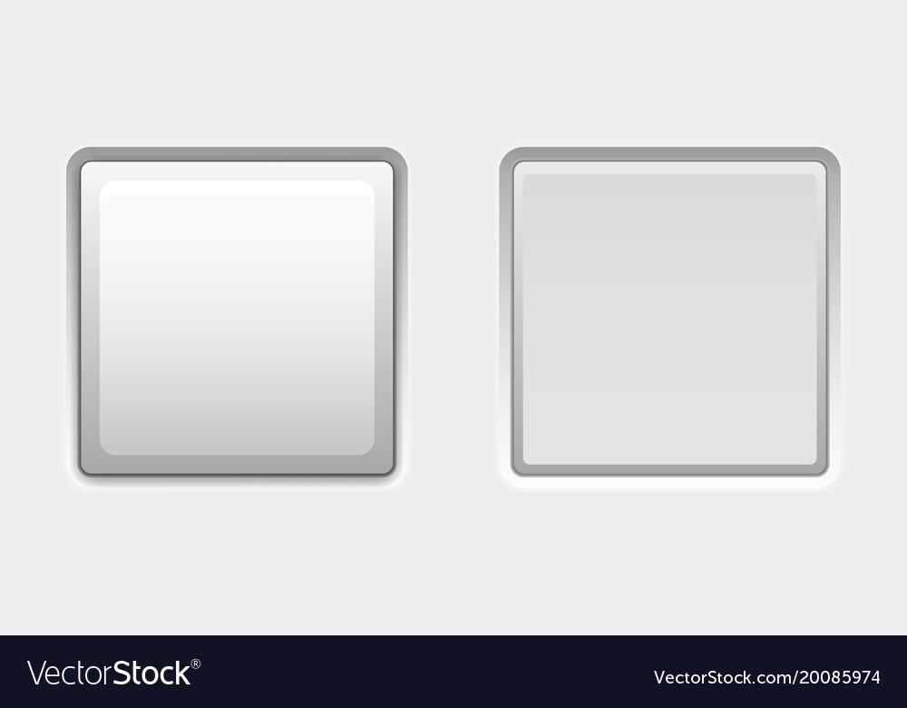 White square buttons web interface plastic blank Vector Image