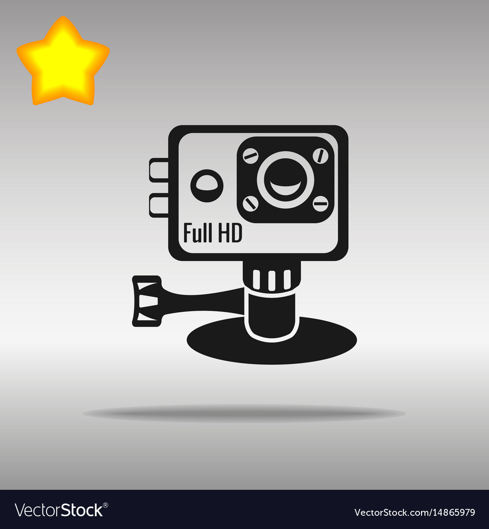 Action camera black icon button logo symbol Vector Image Action camera black icon button logo symbol Vector Image