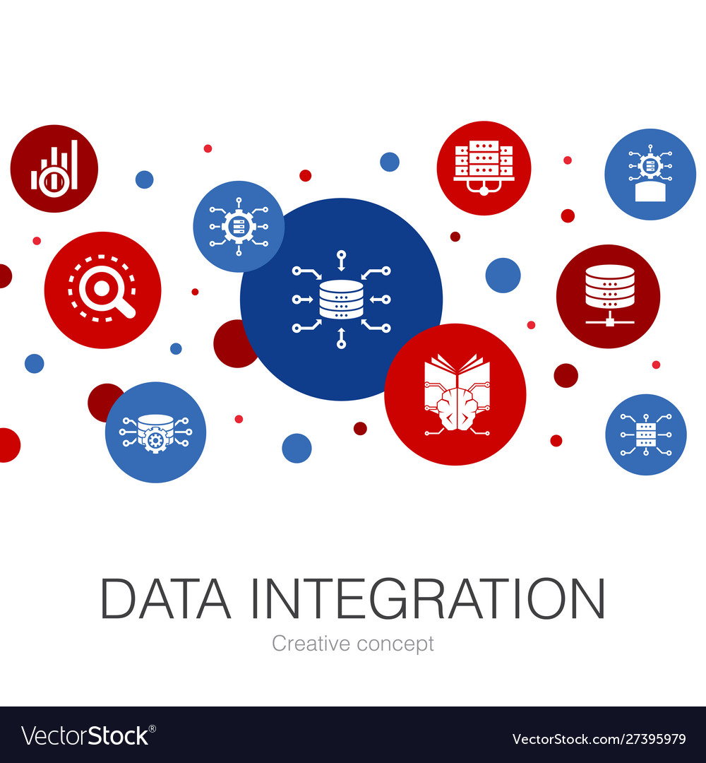 Data integration trendy circle template Royalty Free Vector