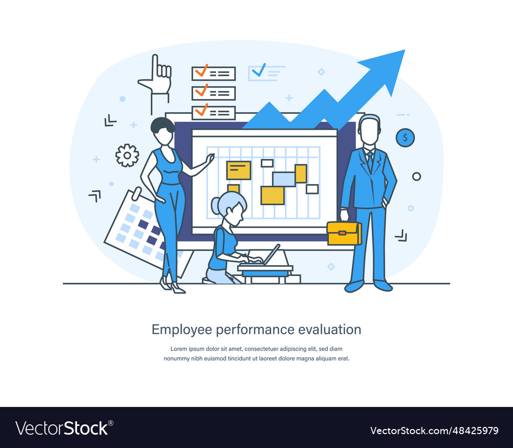 Employee performance evaluation staff management Vector Image