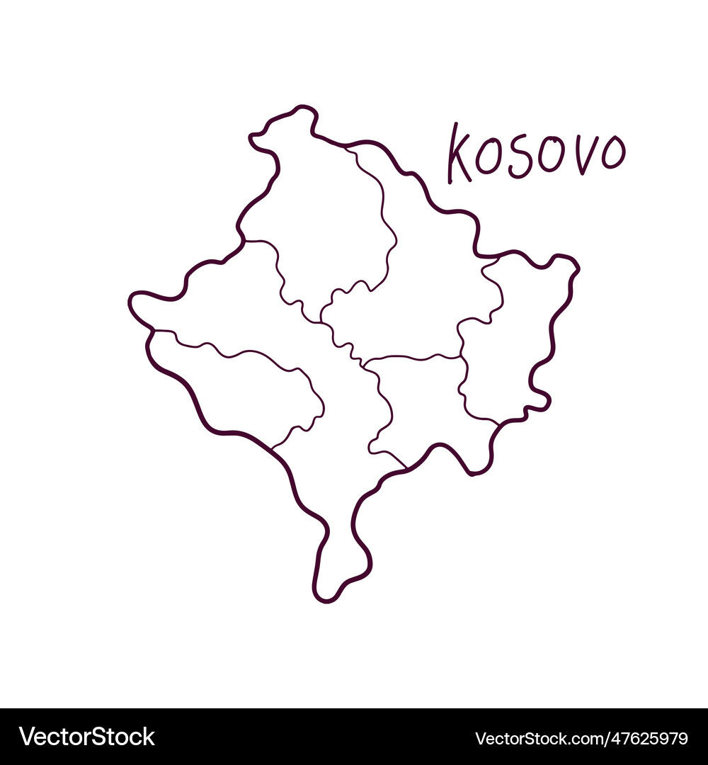 Hand Drawn Doodle Map Of Kosovo Royalty Free Vector Image