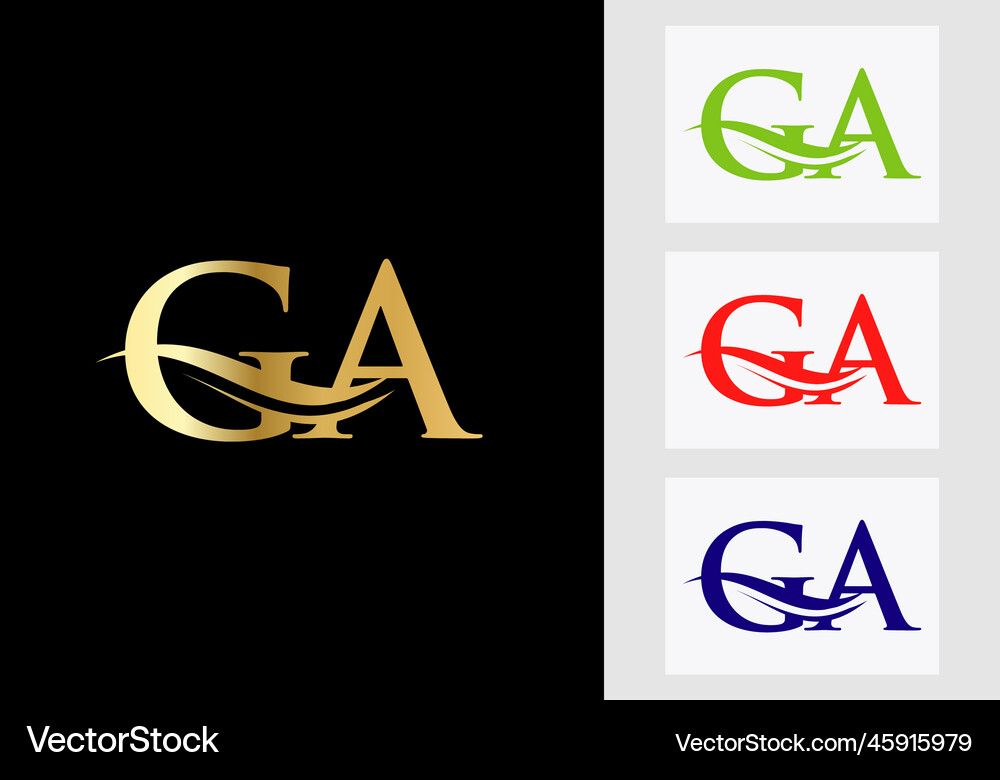 Initial monogram letter ga logo design ga Vector Image