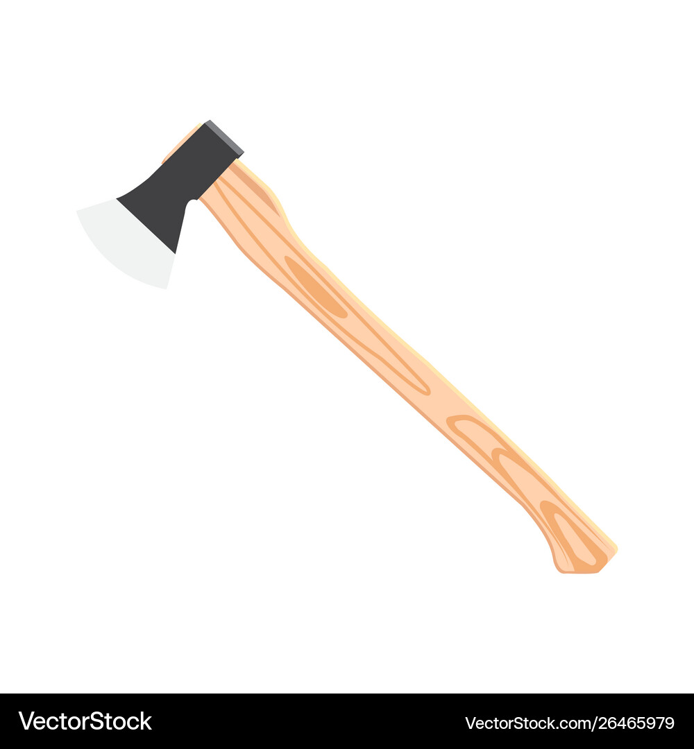 Metal ax with handle made wood Royalty Free Vector Image