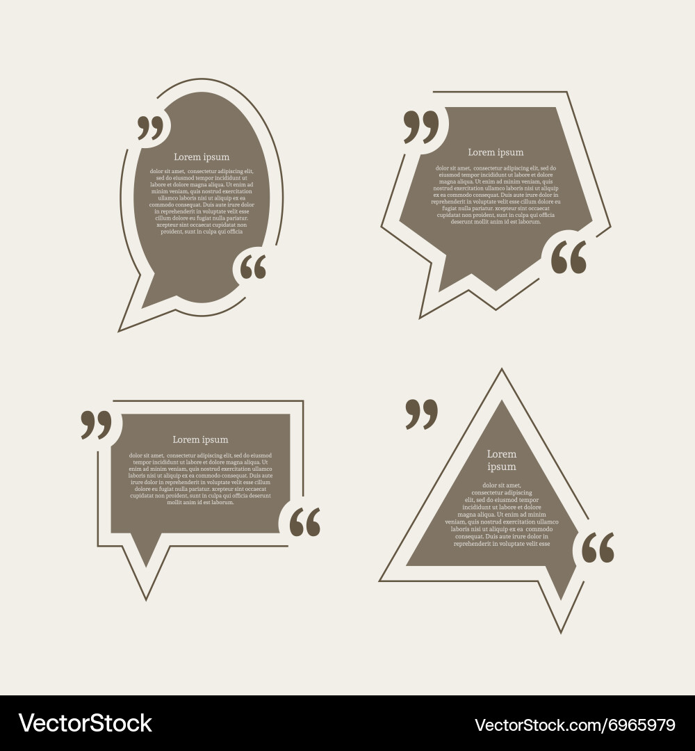 Quote mark speech bubbles set Royalty Free Vector Image