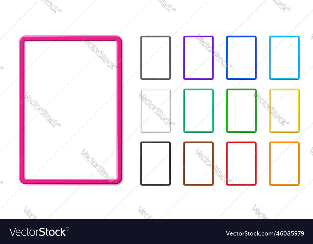 Thin vertical rectangle frame with shadow Vector Image