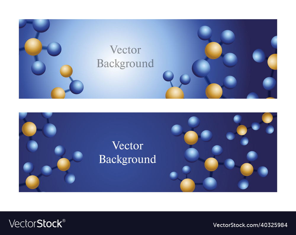 Abstract Molecule Structure On Blue Color Vector Image