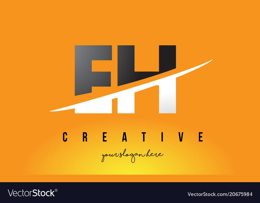 Eh e h letter modern logo design with yellow Vector Image