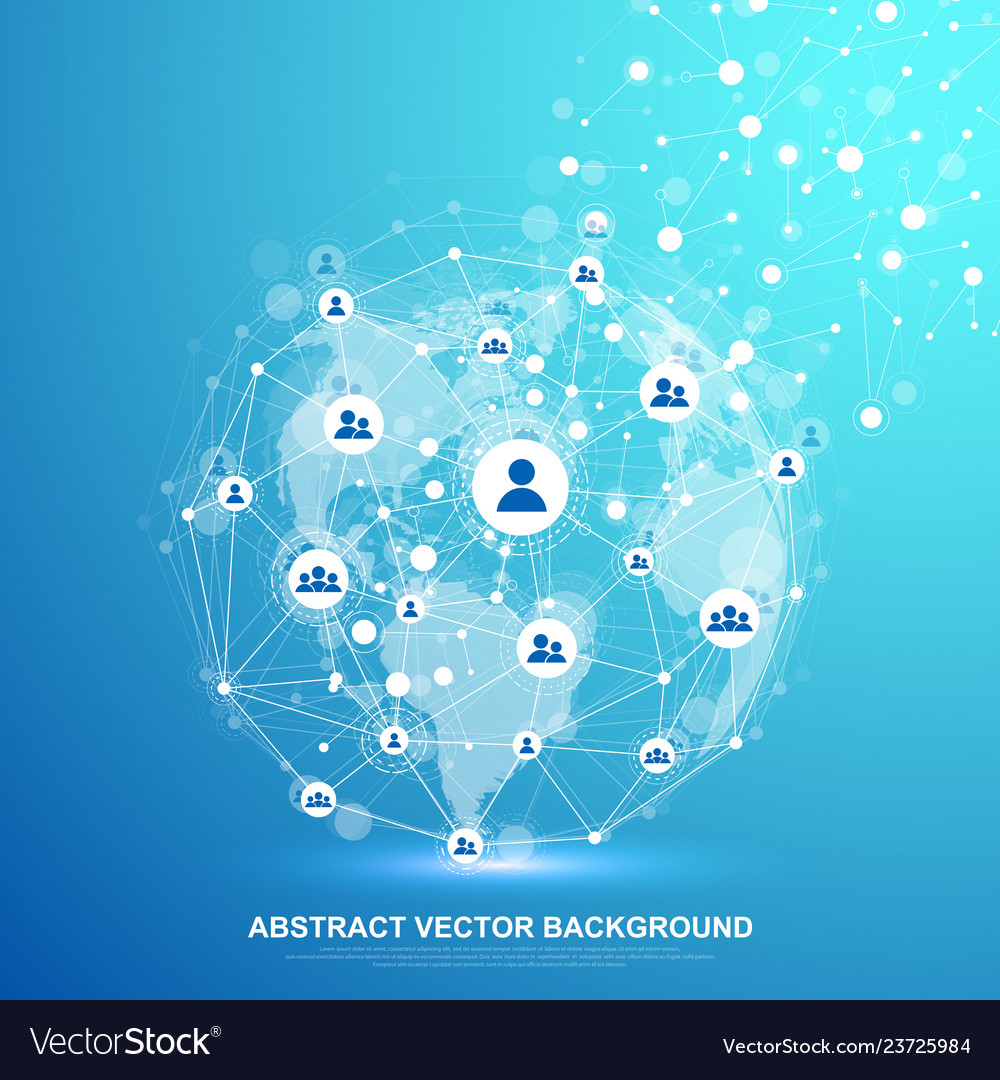Global Structure Networking And Data Connection Vector Image