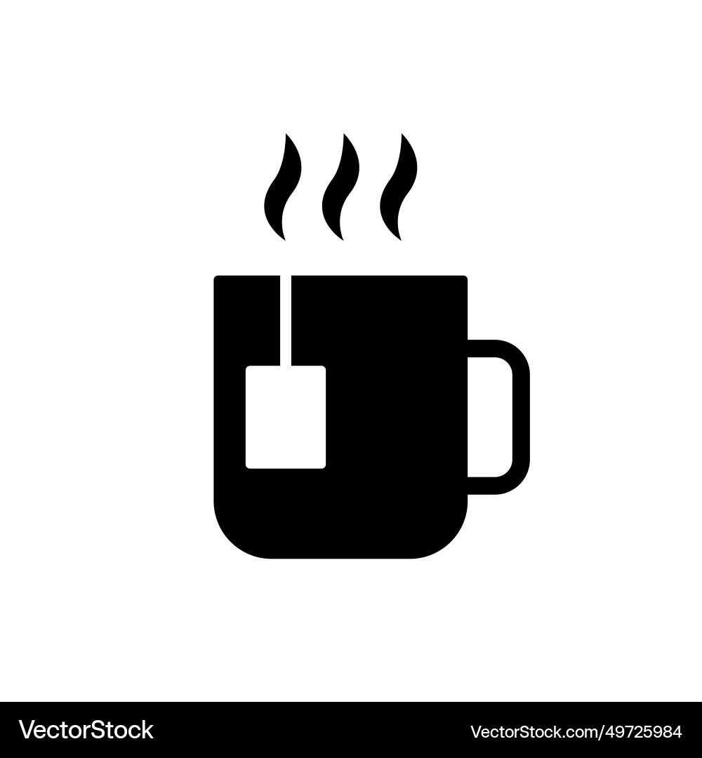 Hot tea cup black icon Royalty Free Vector Image