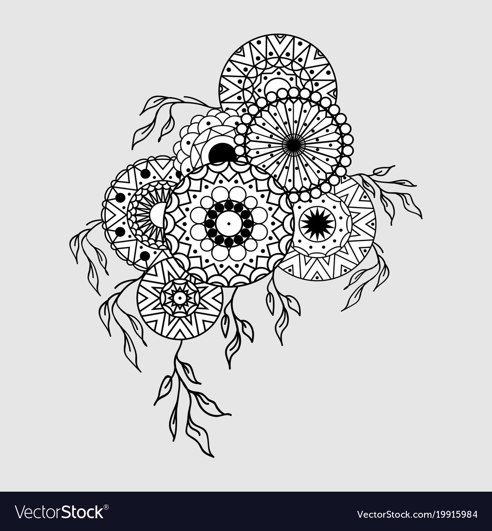 Mandala composition pattern Royalty Free Vector Image