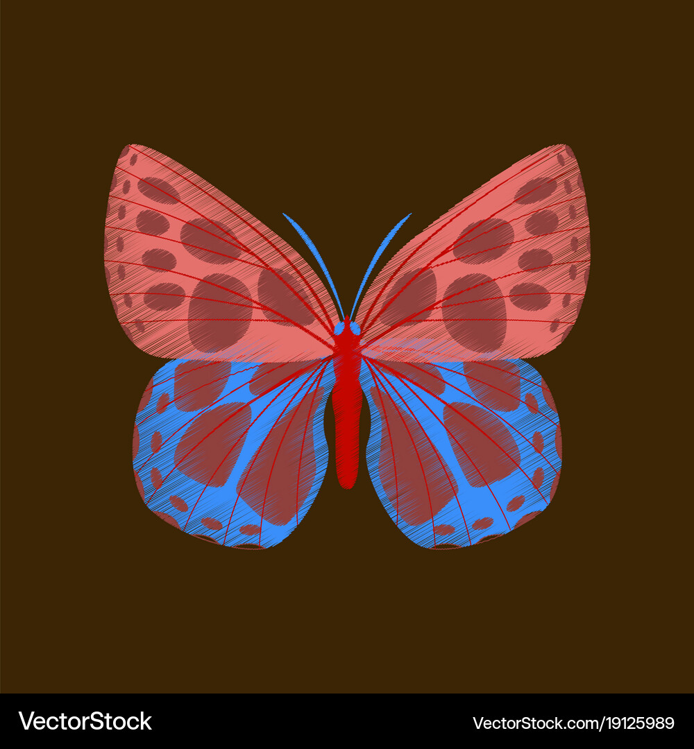 Flat shading style icon butterfly Royalty Free Vector Image