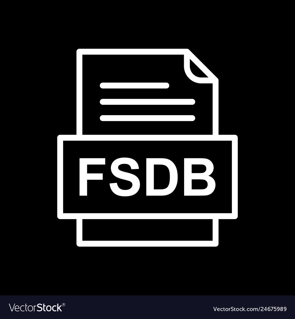 Fsdb file document icon Royalty Free Vector Image