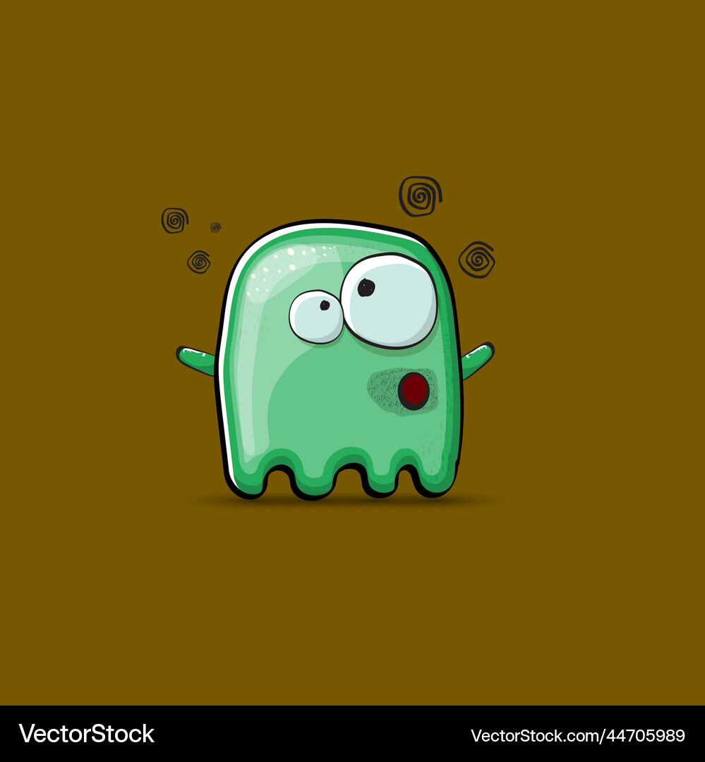 Funny cute smiling green ghost monster isolated – Royalty-Free Vector ...