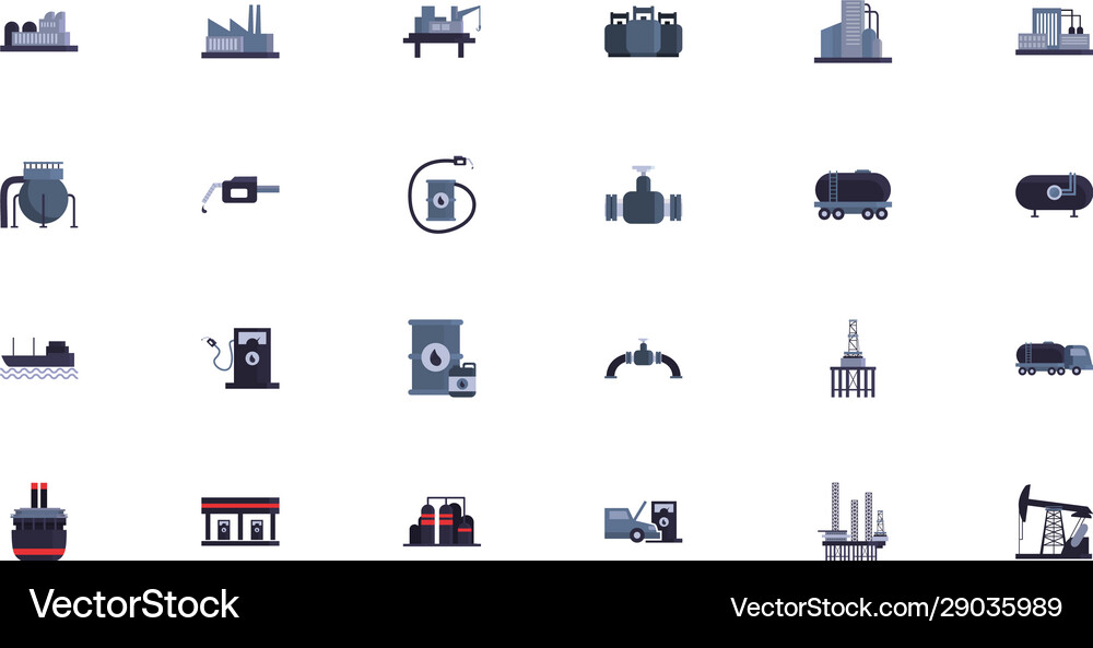 Isolated oil industry icon set design Royalty Free Vector