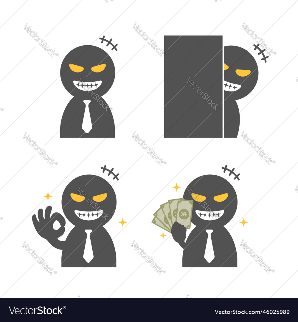 Set Of Cheater Scammer Stalker Swindler Royalty Free Vector