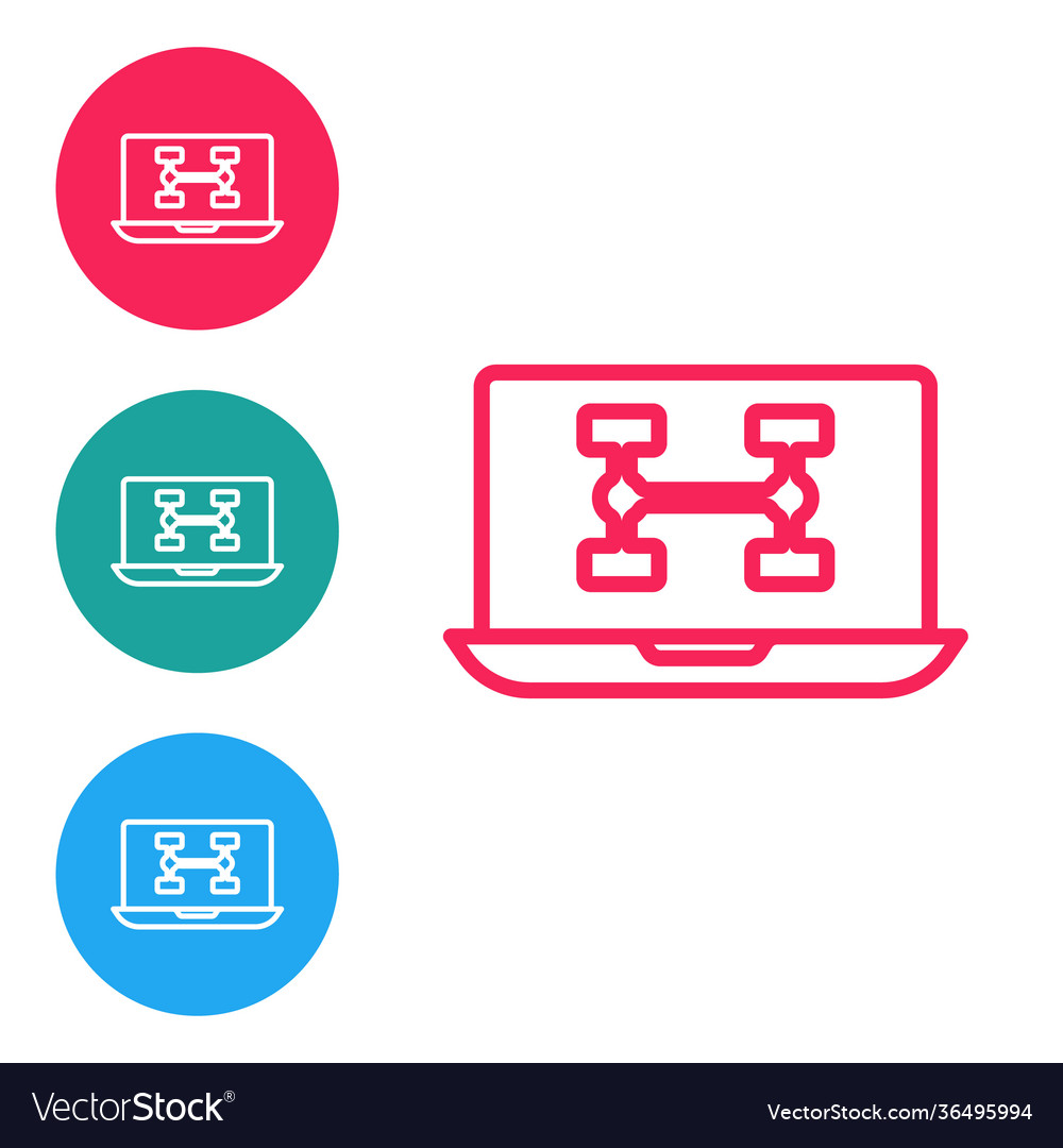 Red line hardware diagnostics condition car Vector Image Red line hardware diagnostics condition car Vector Image